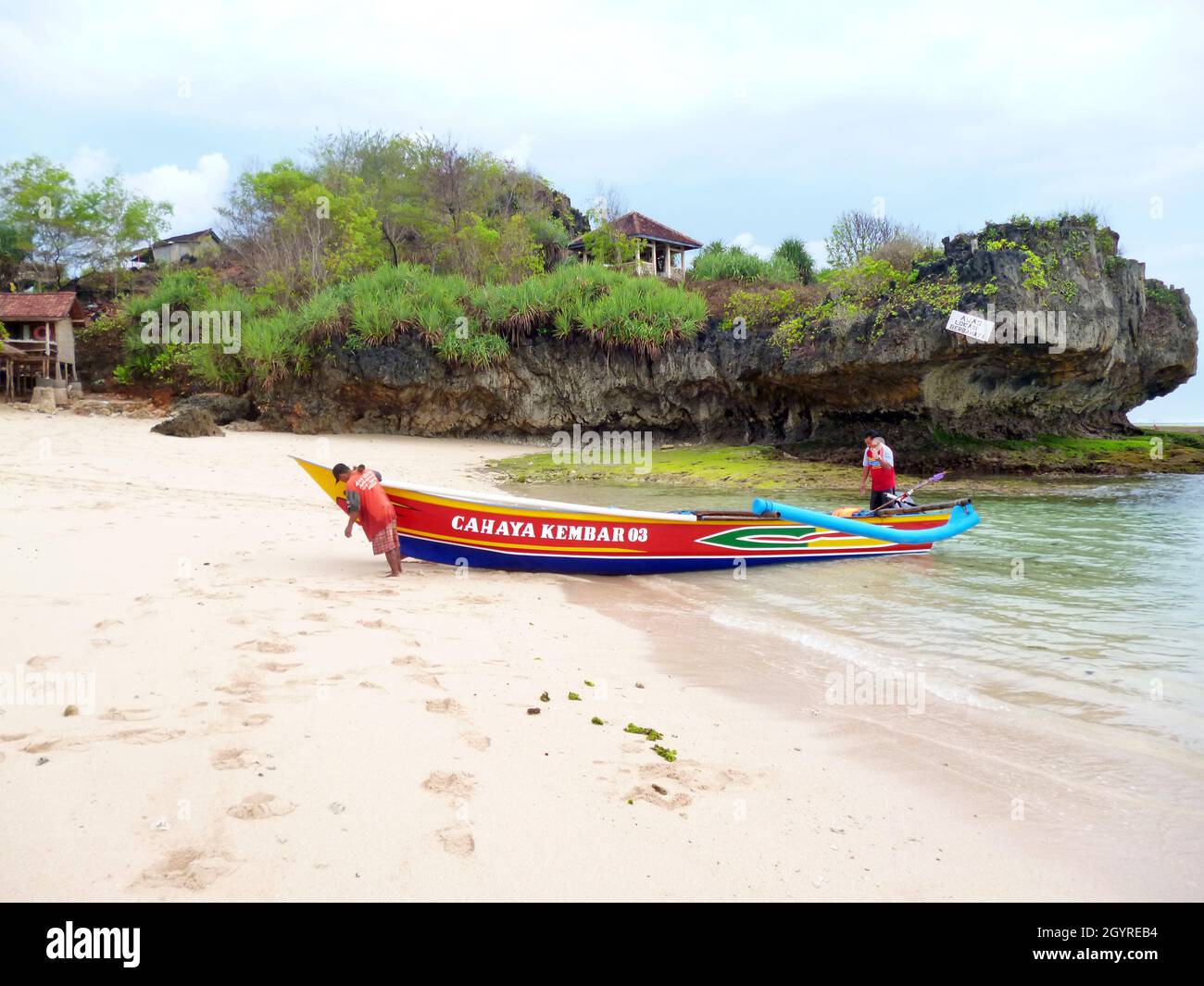 Scenery of a Tropical Beach in Yogyakarta, Indonesia Stock Photo - Alamy