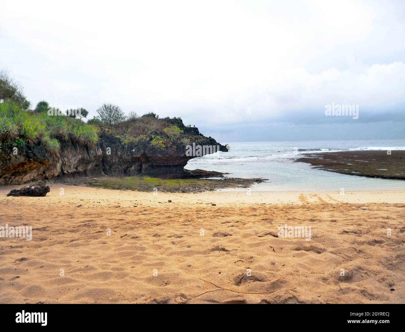 Scenery of a Tropical Beach in Yogyakarta, Indonesia Stock Photo - Alamy