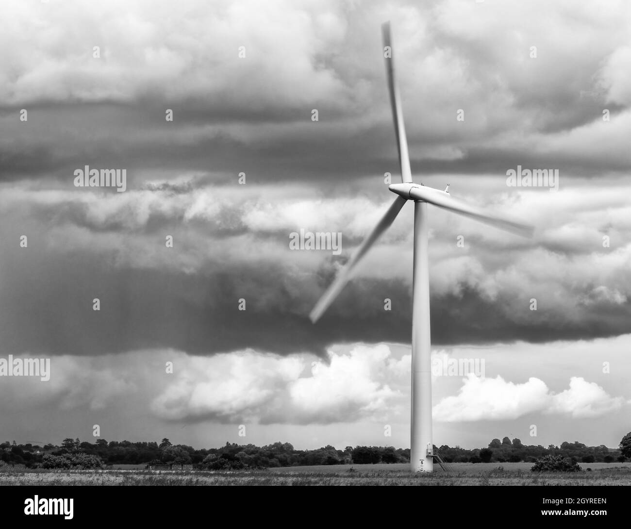 Wind farm uk farm Black and White Stock Photos & Images - Alamy