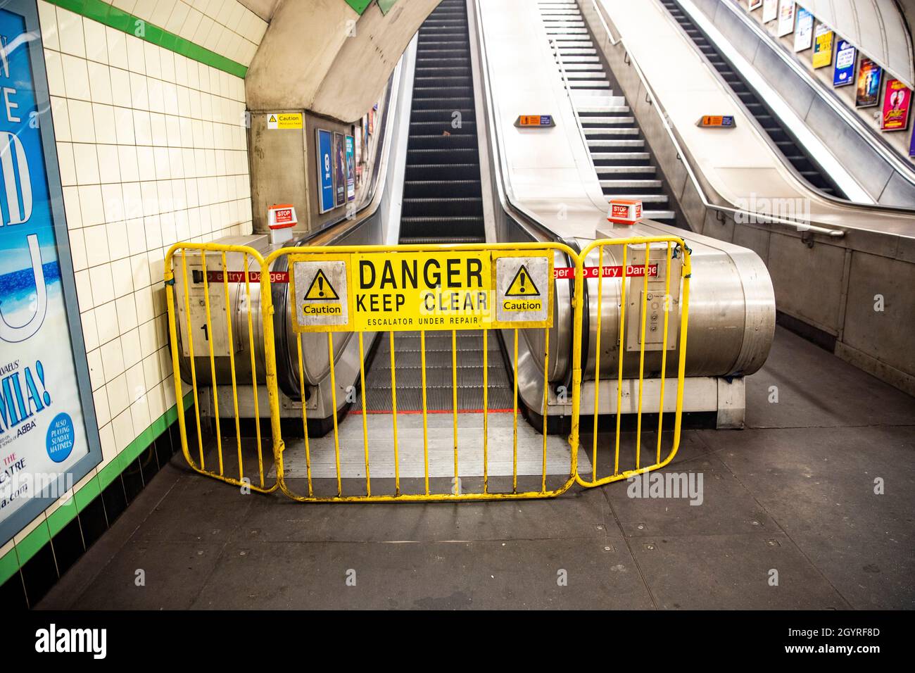 pic shows: Escalator closed for repairs forcing people to use the ...