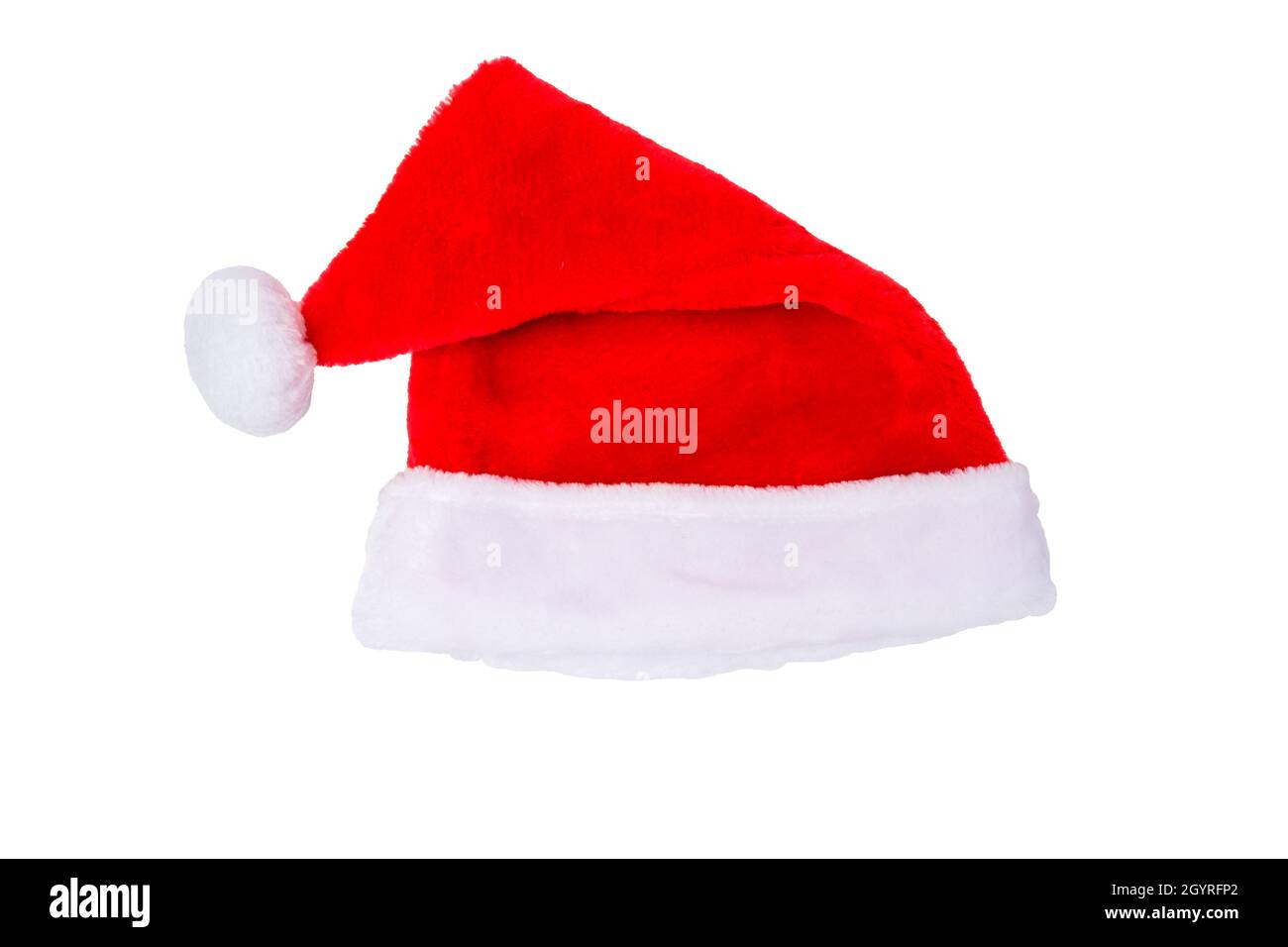 Red white santa claus cap miter isolated on white background Stock ...