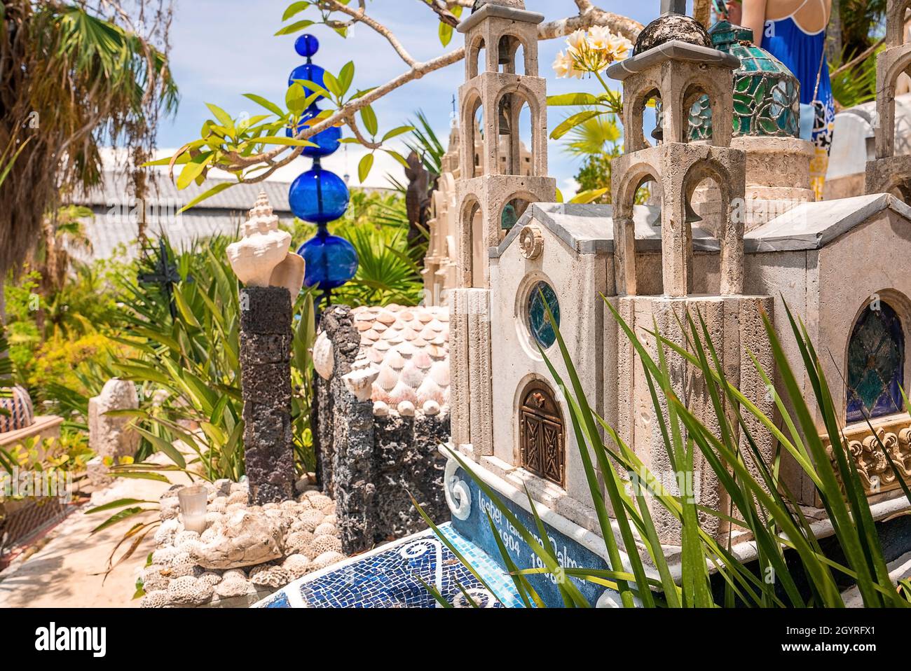 Church shaped structure on graveyard in Xcaret ecotourism park Stock ...