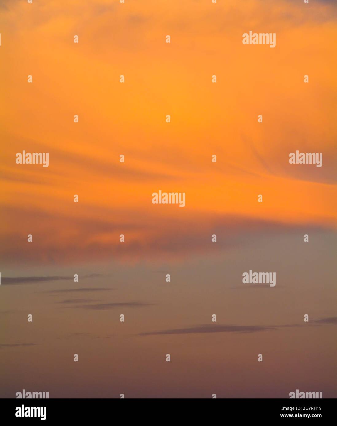 Colorful sunset sky with orange clouds. Only sky, no land Stock Photo ...