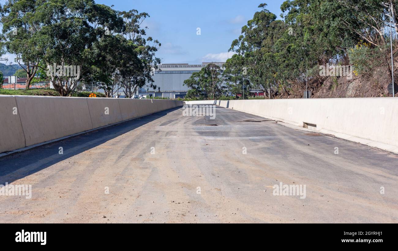 New pool lane road highway in mid construction of new route for buses ...