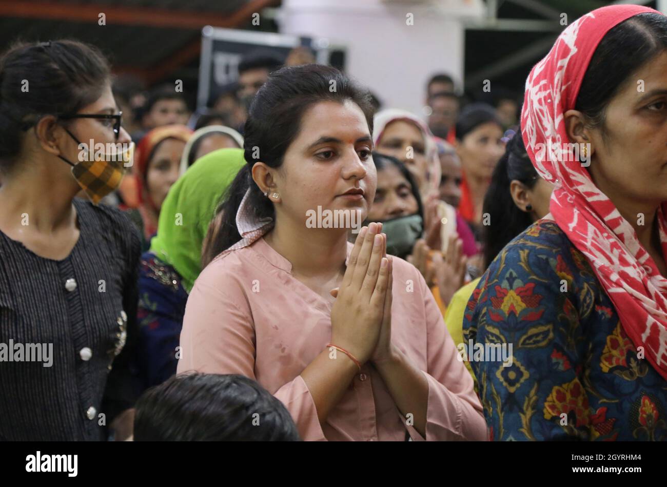Beawar, Rajasthan, India, October 8, 2021: Hindu devotees offers ...