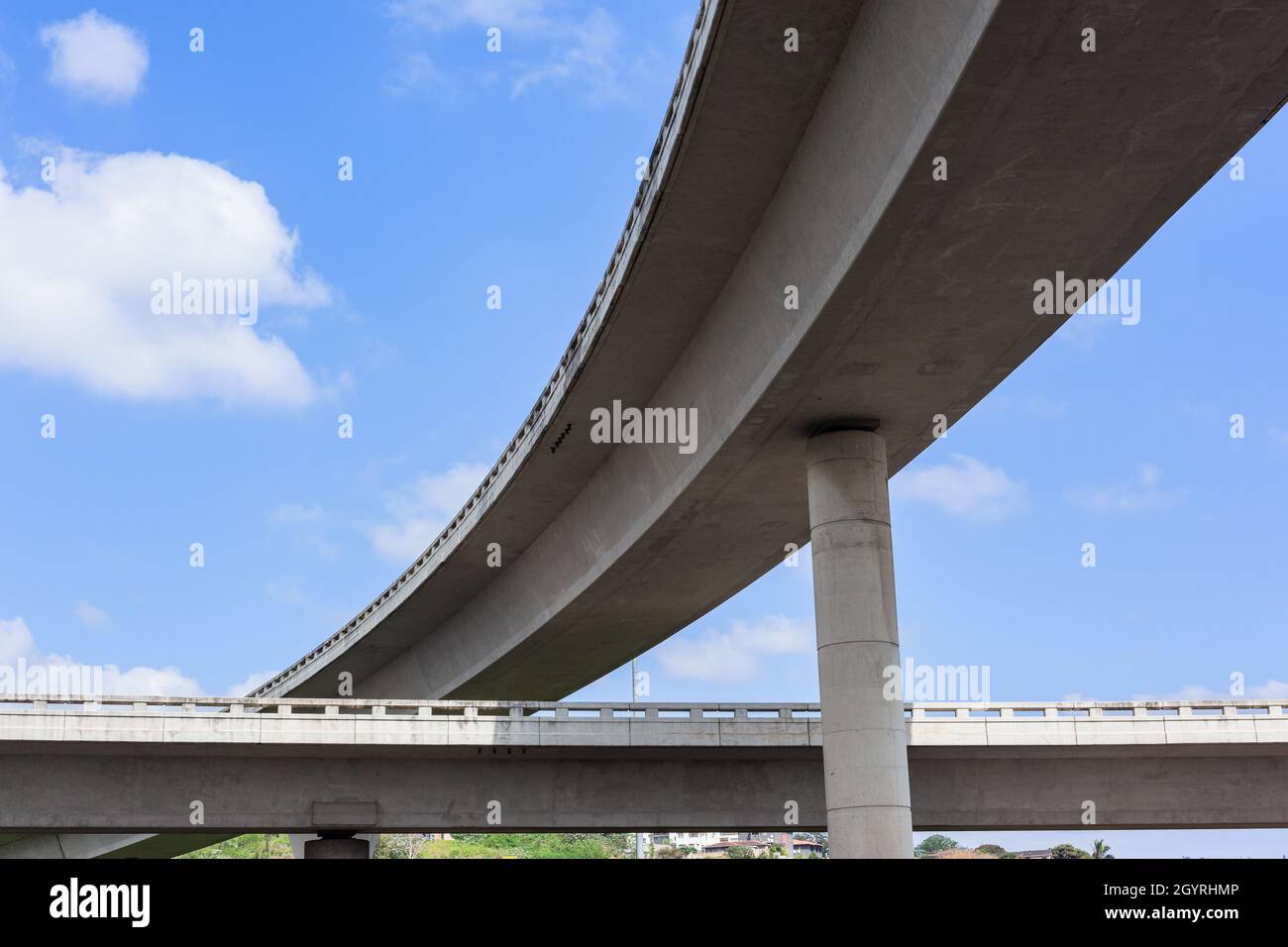 Road Highway overpass vehicle ramps close-up upward photograph view ...