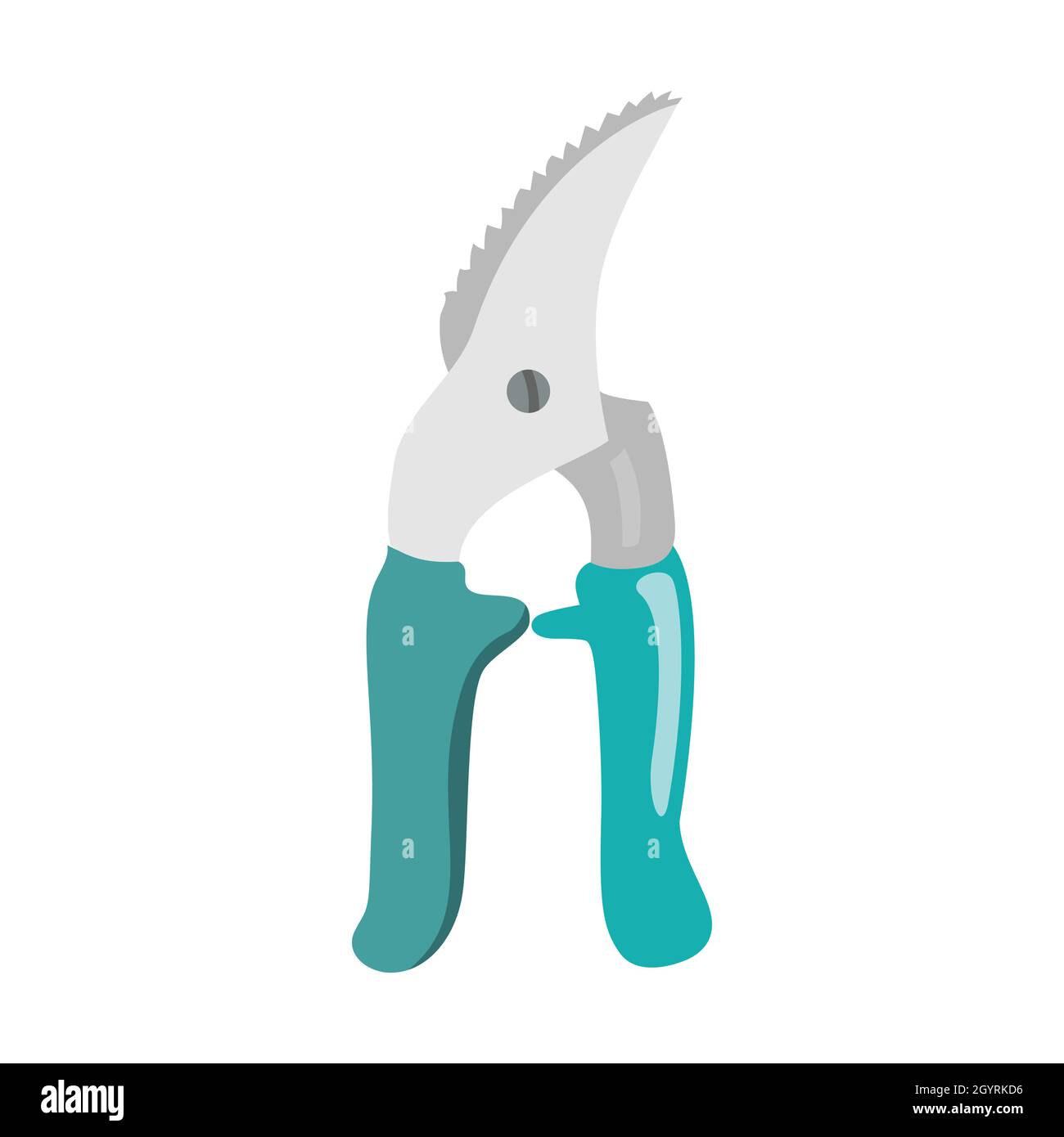blue garden shears, on a white background and vector illustration Stock ...