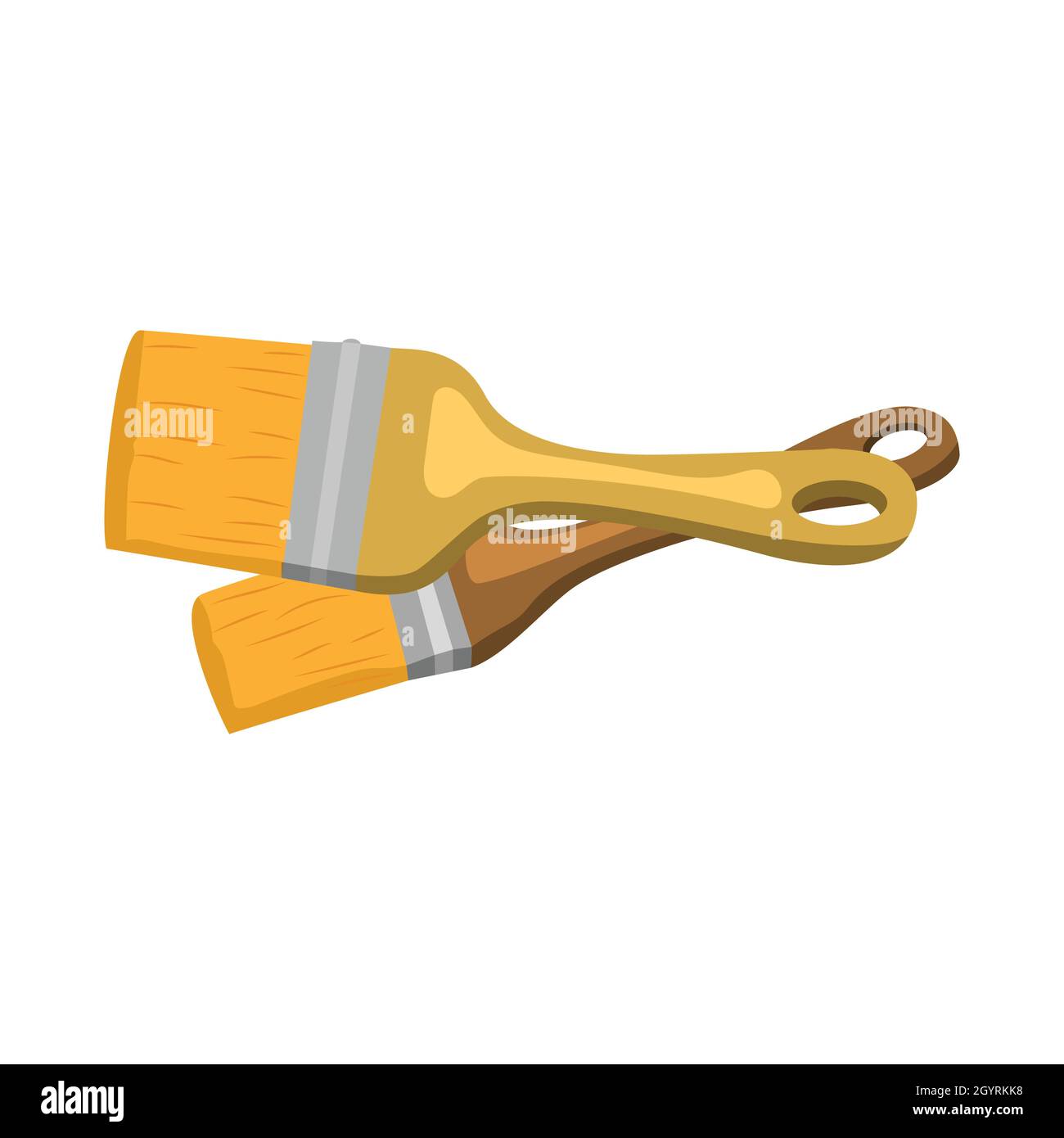 two paint brushes in flat style vector drawing Stock Vector Image & Art ...