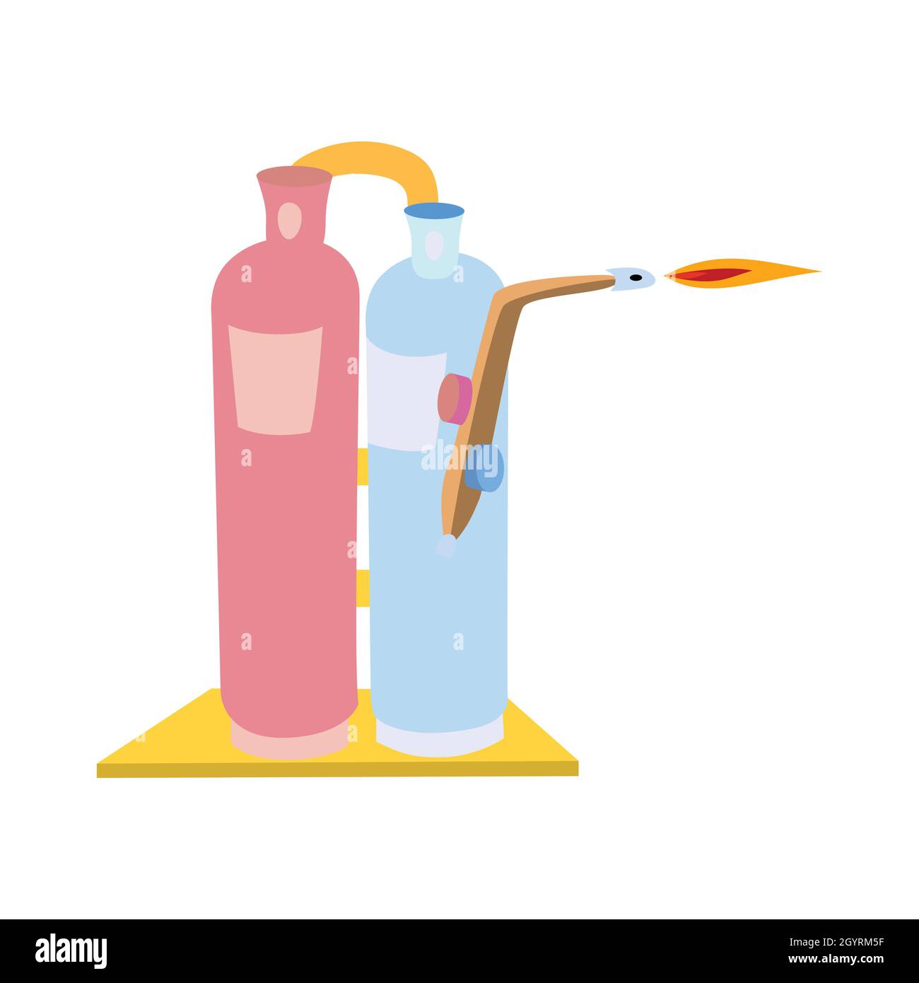 Gas welding cylinder and torch vector illustration design illustration ...