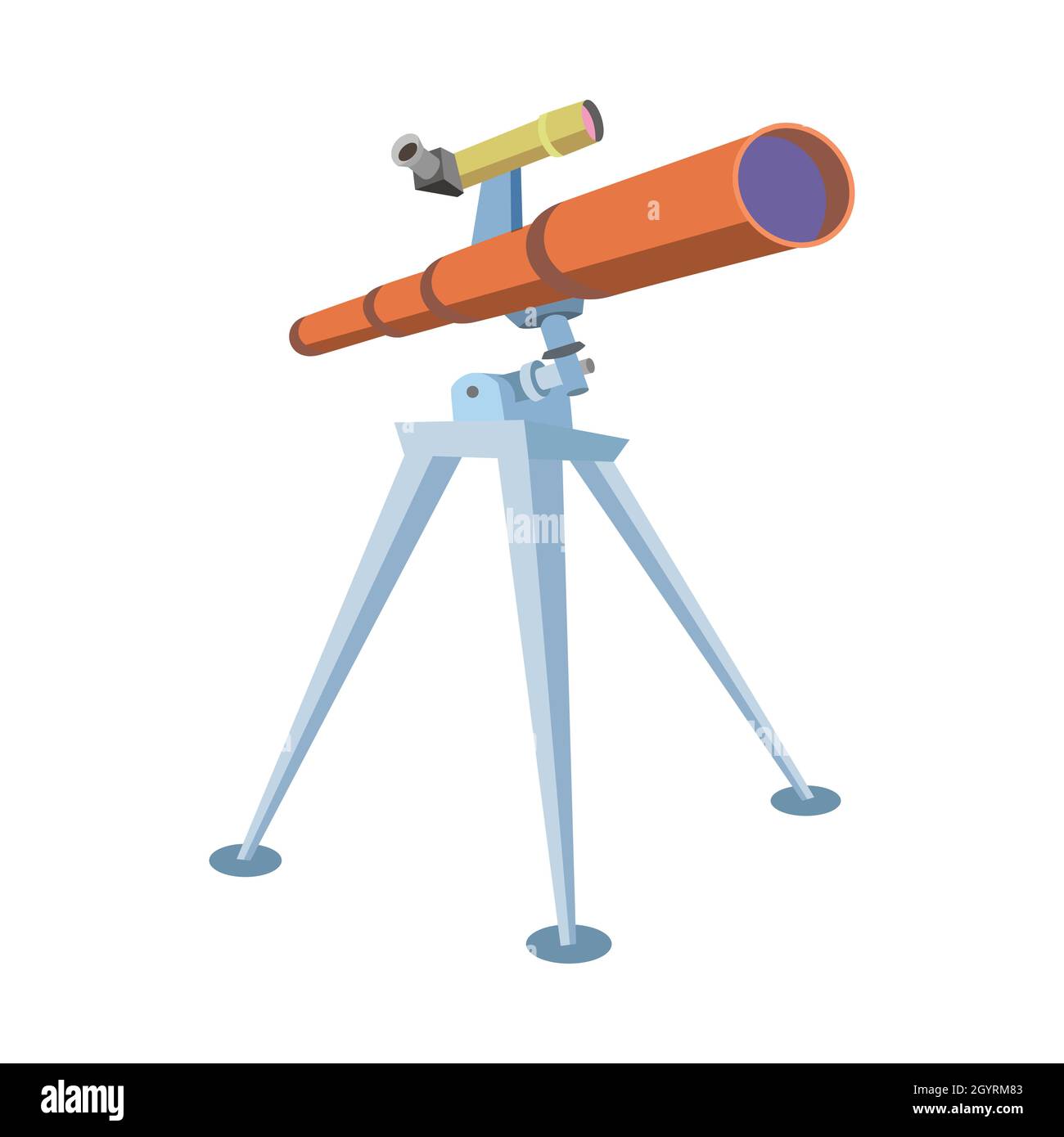 Telescope flat design vector illustration, on white background Stock ...