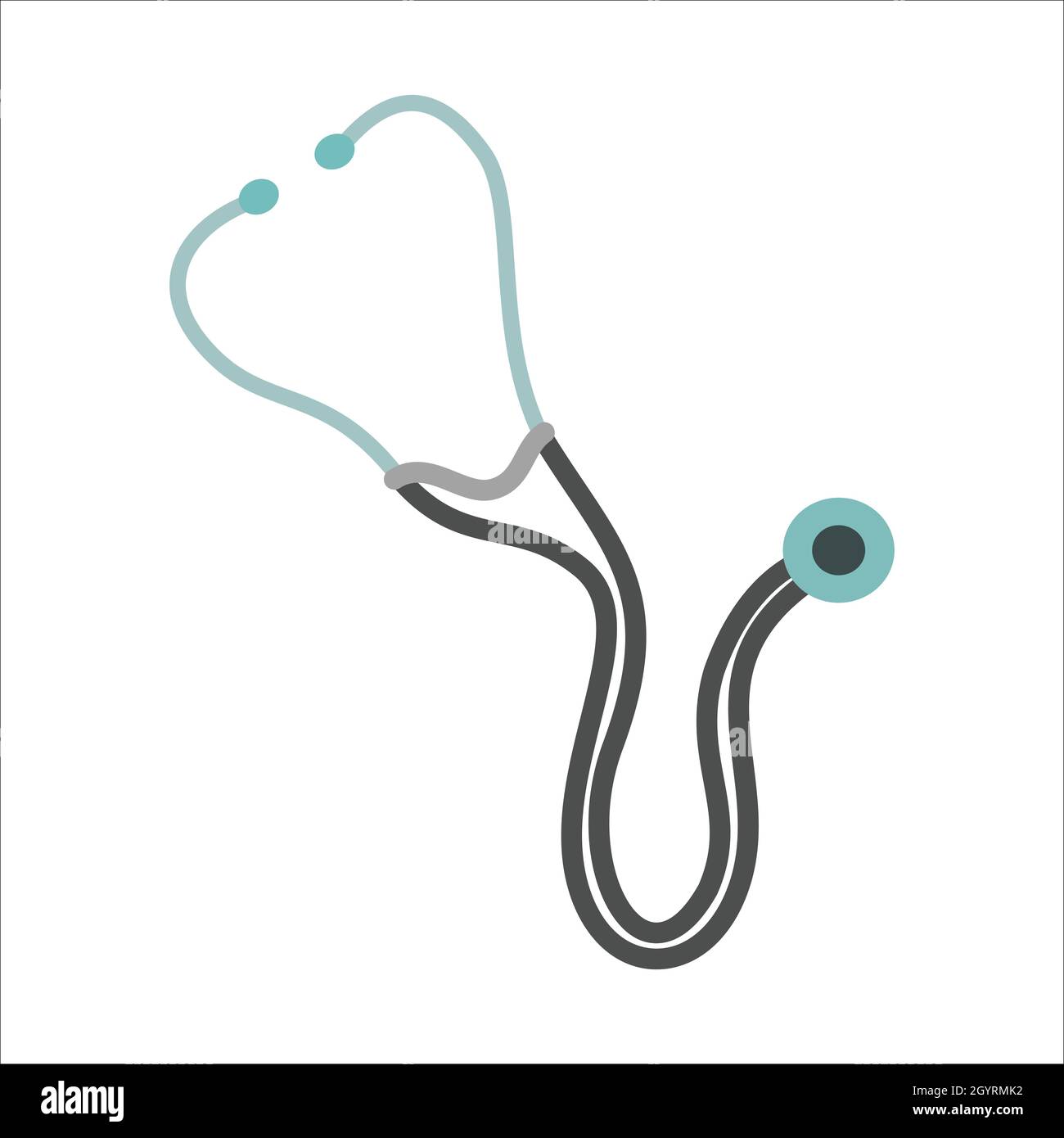 Flat isolated stethoscope vector illustration vector illustration Stock ...