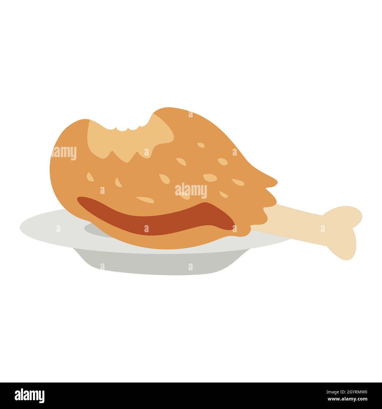 Grilled chicken drumstick vector illustration vector design ...