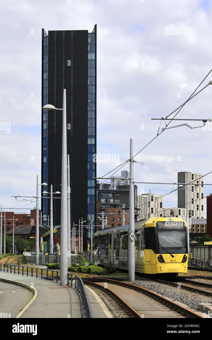 Metrolink tram at Deansgate-Castlefield station, Manchester, Lancashire ...