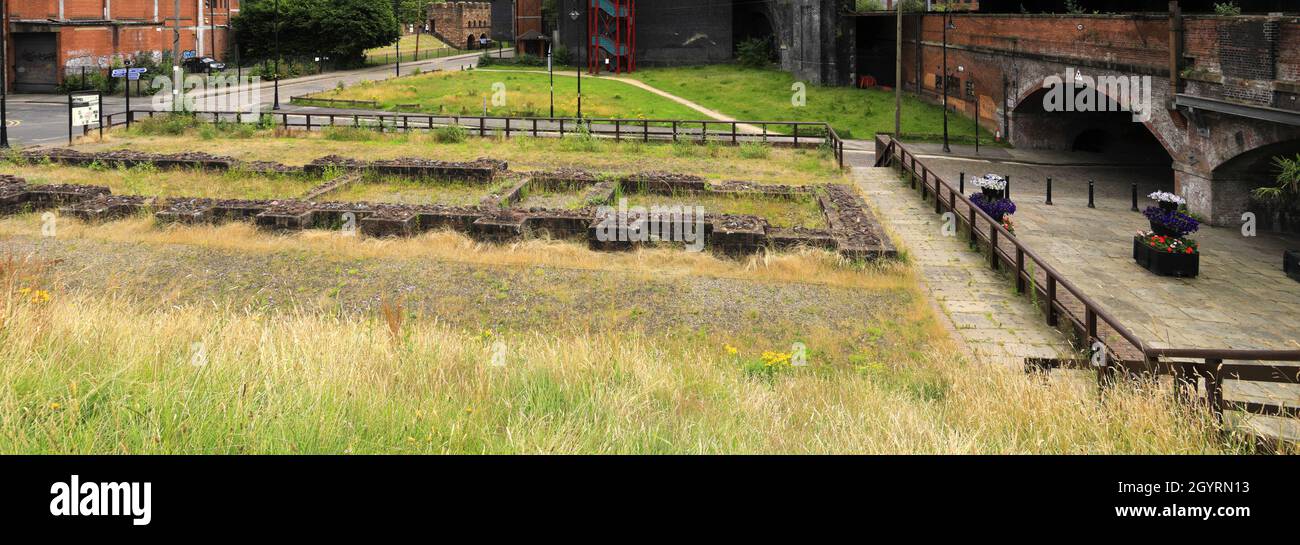The site of the old Roman fort of Mancunium, Castlefield, Manchester ...