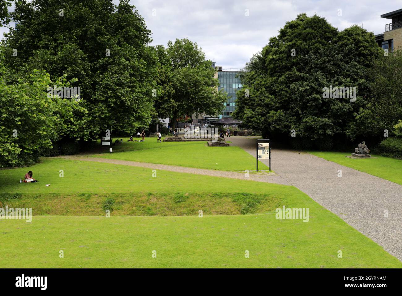 The site of the old Roman fort of Mancunium, Castlefield, Manchester ...