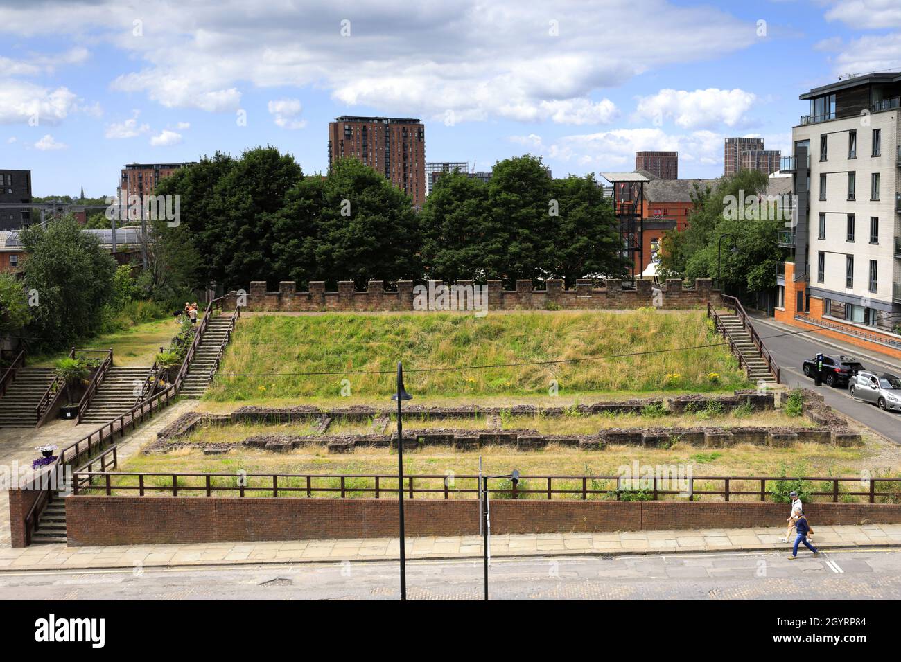 The site of the old Roman fort of Mancunium, Castlefield, Manchester ...