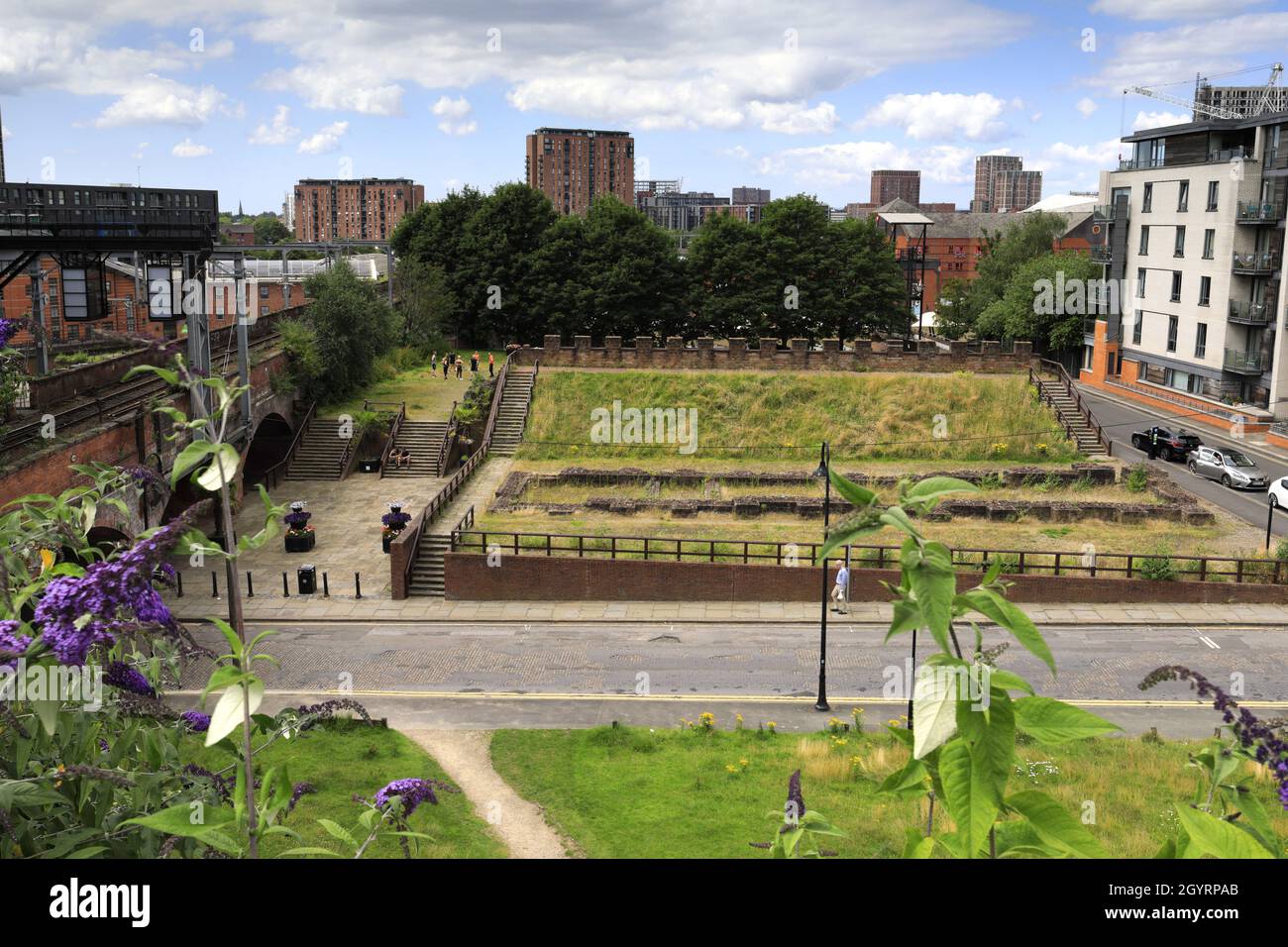 The site of the old Roman fort of Mancunium, Castlefield, Manchester ...