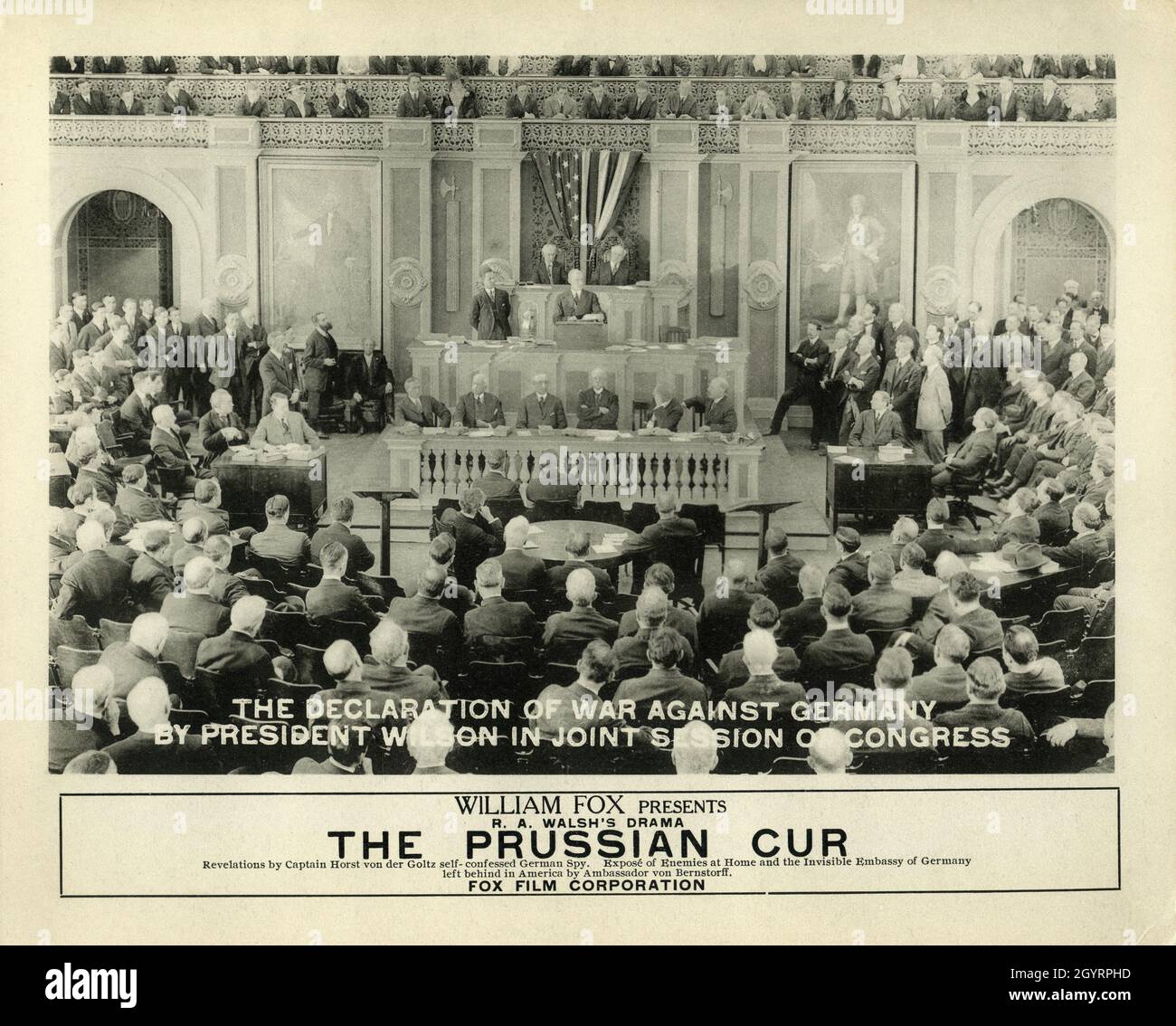 RALPH FAULKNER as President Woodrow Wilson declares war against Germany ...