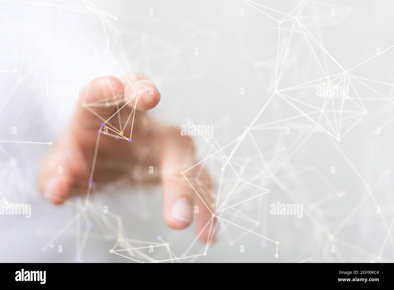 3d illustration of networking technology, organization team chart ...