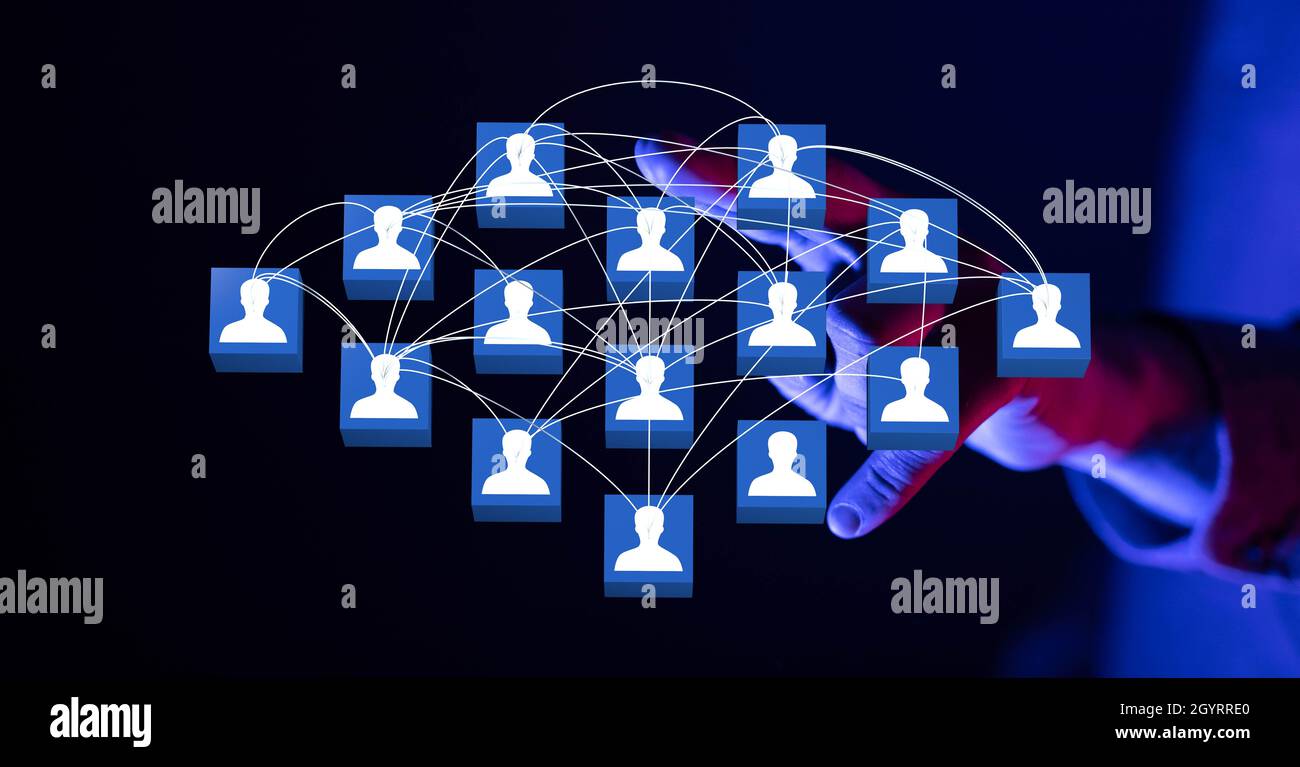 3d illustration of a digital conference, network and data concept Stock ...
