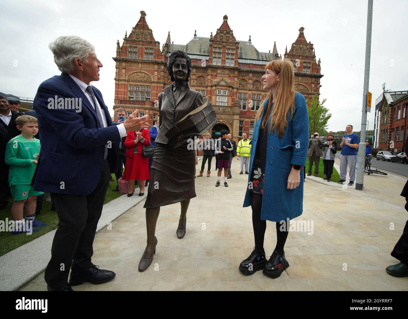 Jack Straw and Labour deputy leader Angela Rayner at the unveiling of a ...