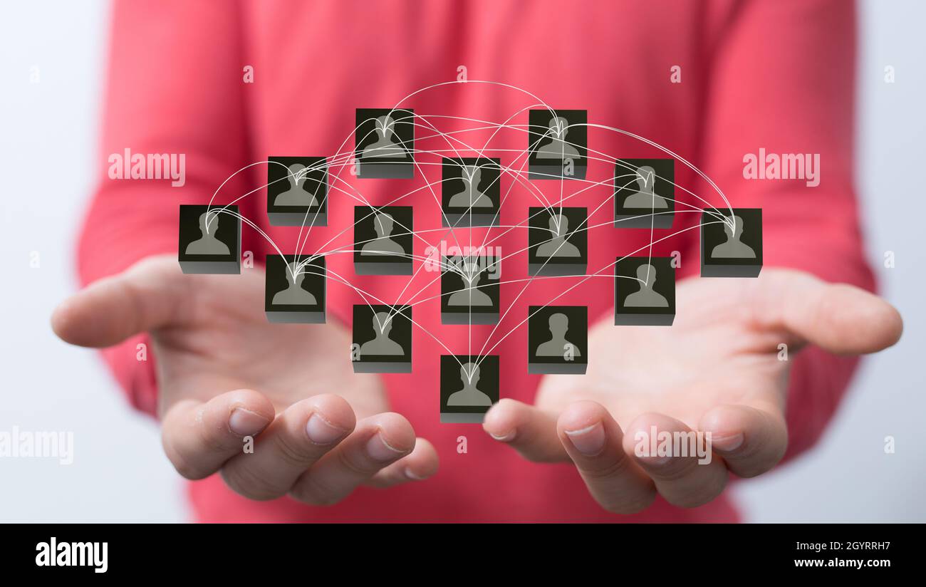 3d illustration of a digital conference, network and data concept Stock ...