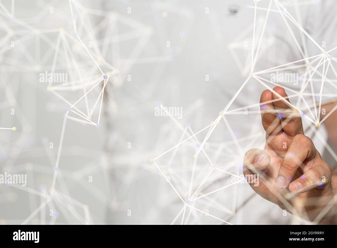 3d illustration of networking technology, organization team chart ...