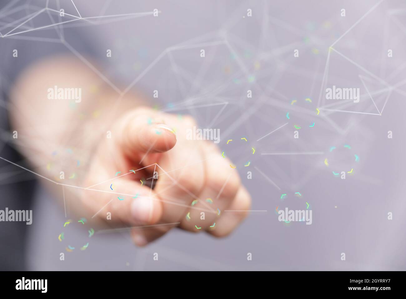 3d illustration of networking technology, organization team chart ...