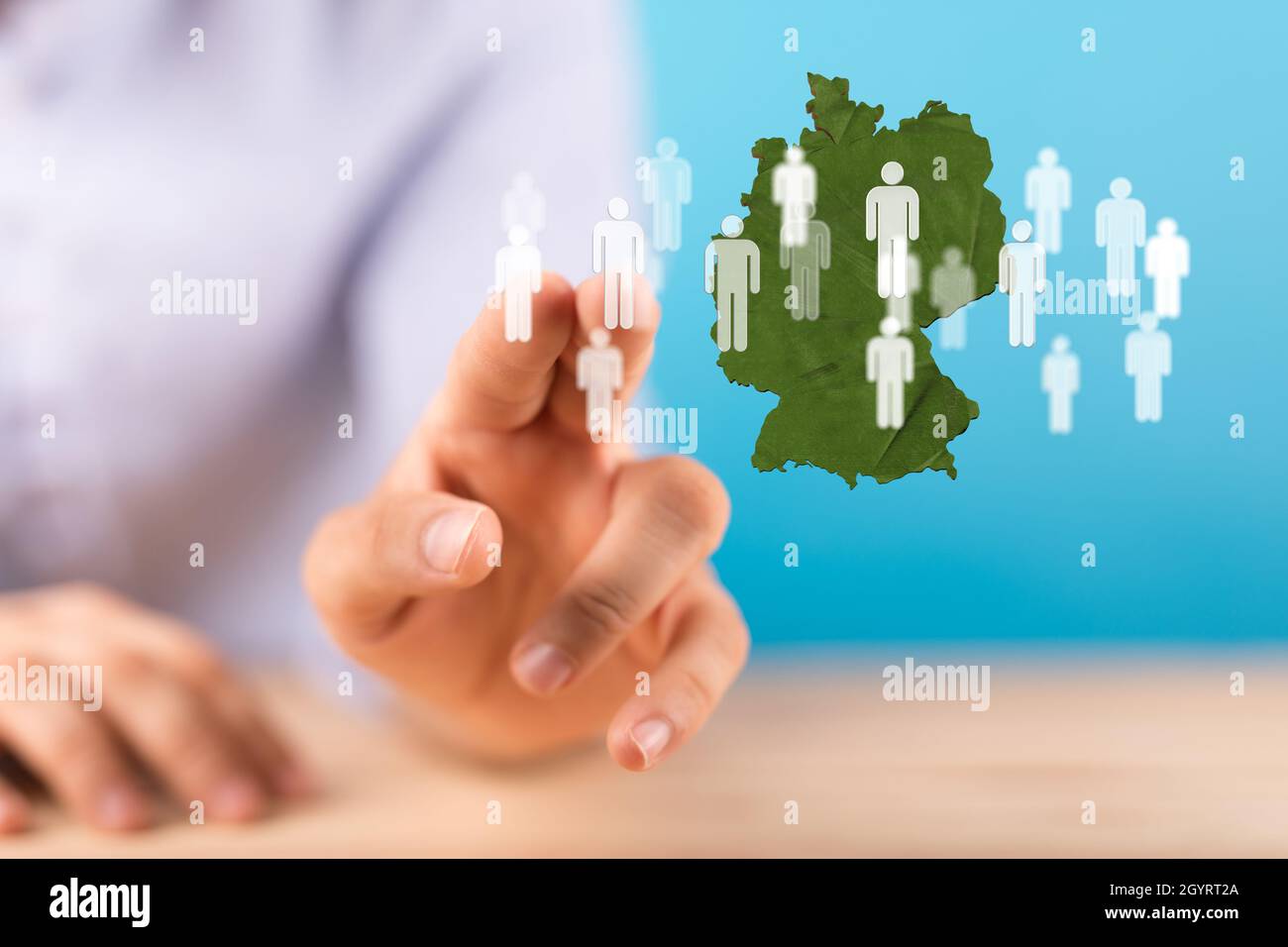 3d abstract of the map of Germany, internet and global connection ...