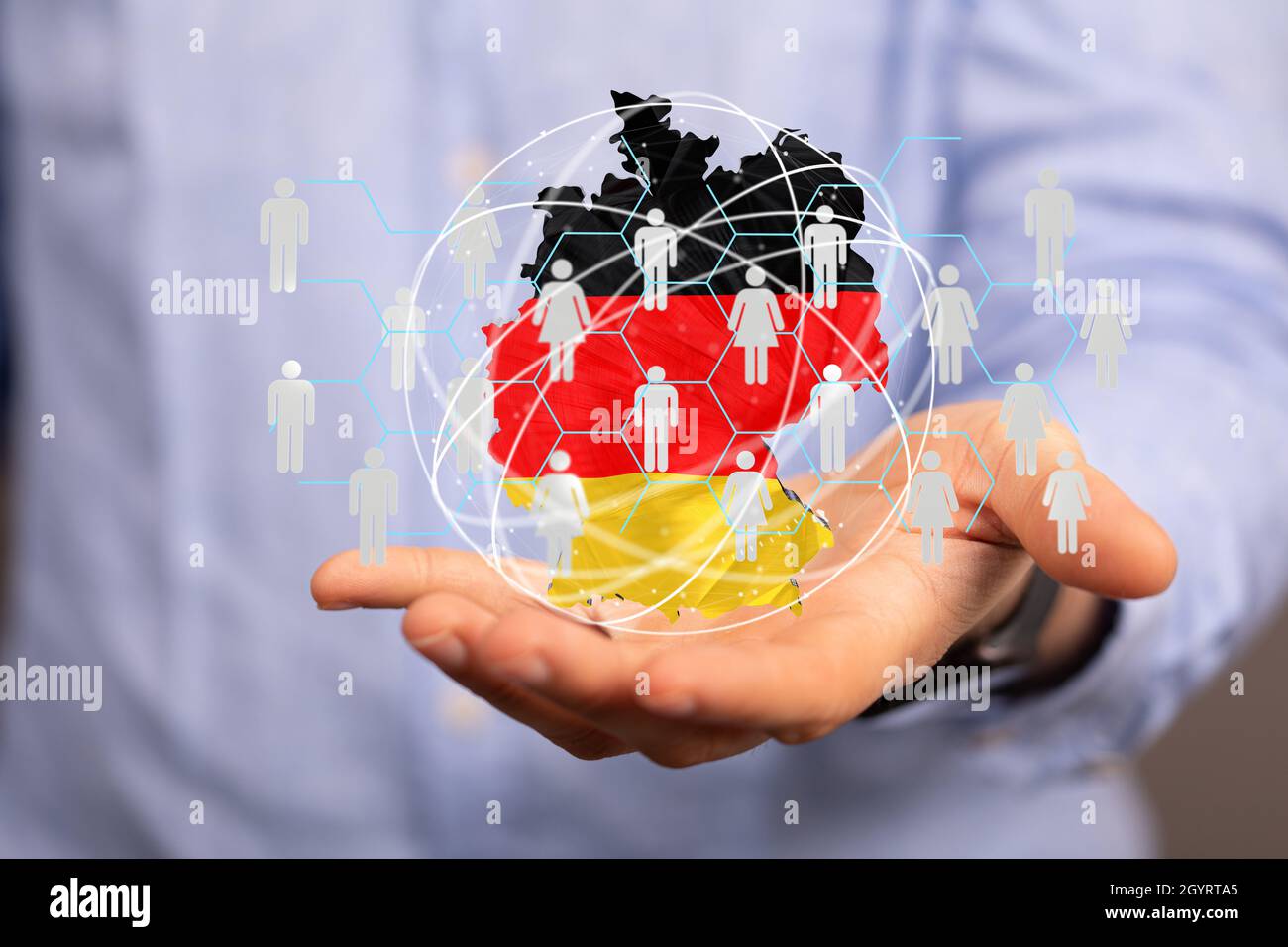 3d abstract of the map of Germany, internet and global connection ...