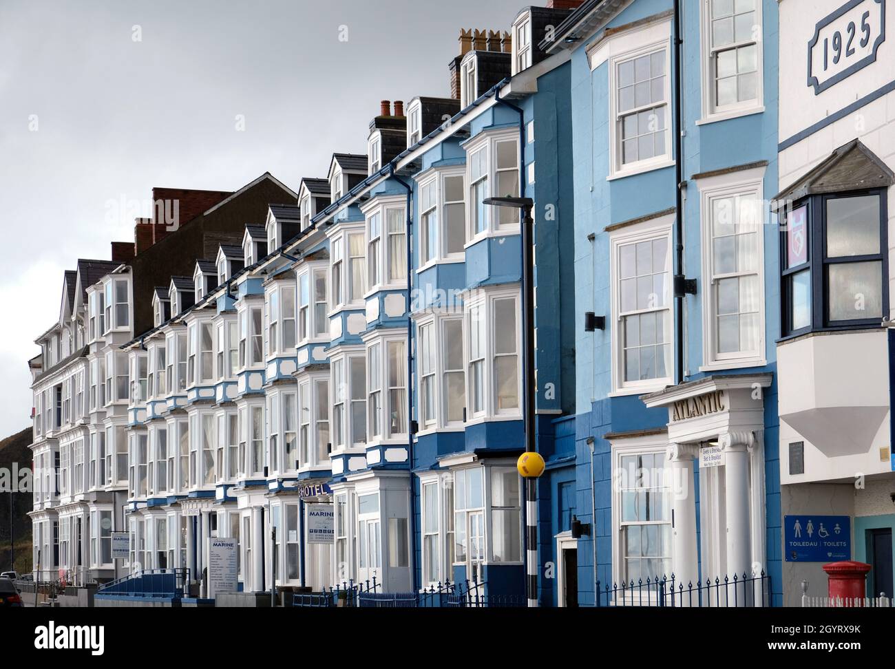 Victorian terraced houses on Victoria Terrace, on the seafront of ...