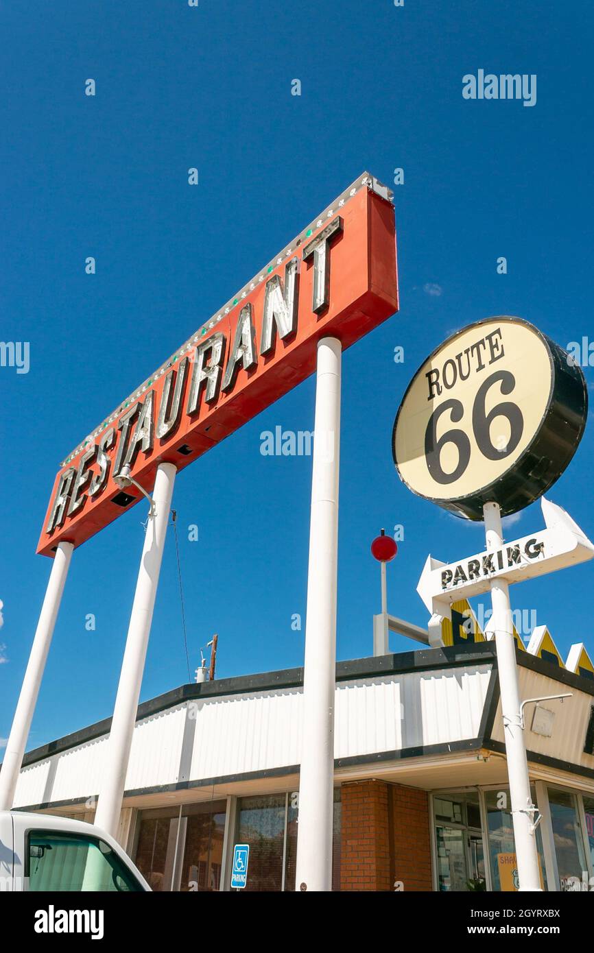 vintage Route 66 Restaurant in Santa Rosa, New Mexico on Route 66, USA ...
