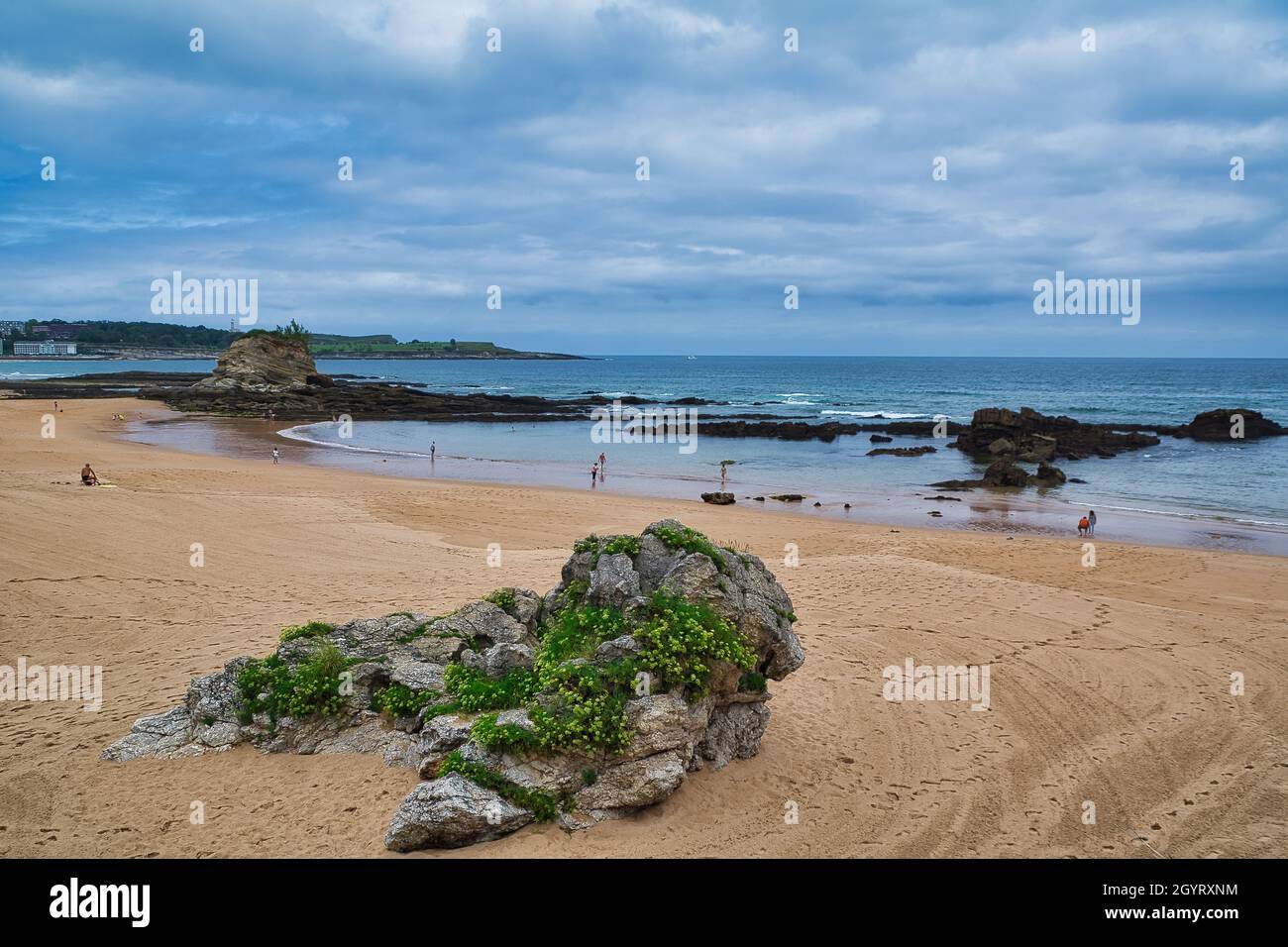 Beach in the beautiful city of Santander, Spain, during daylight Stock ...