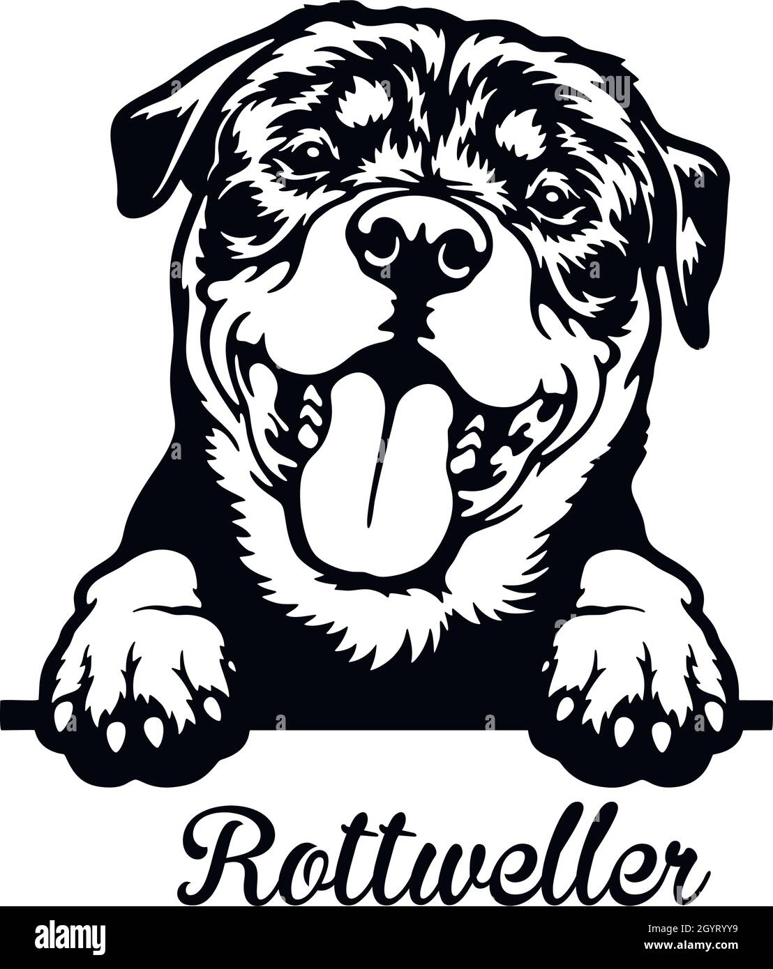 Rottweiler Head Silhouette