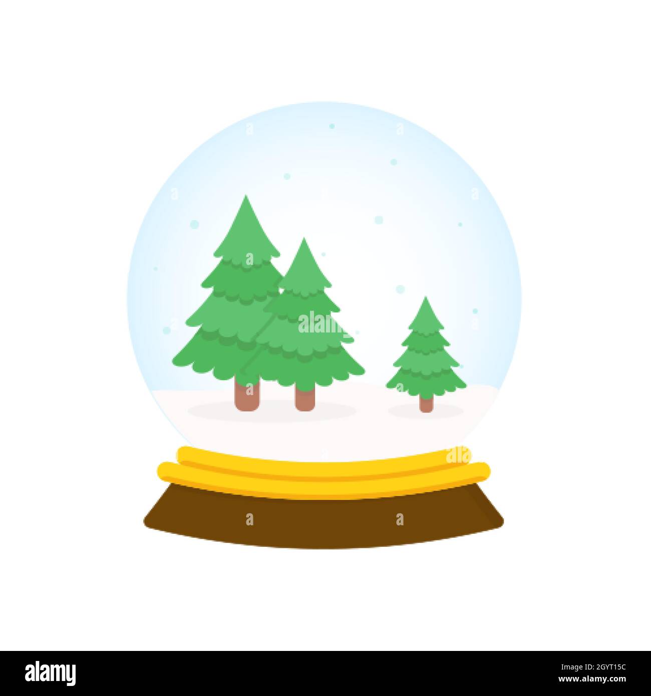 Cartoon Christmas snowball with trees vector icon Stock Vector Image ...