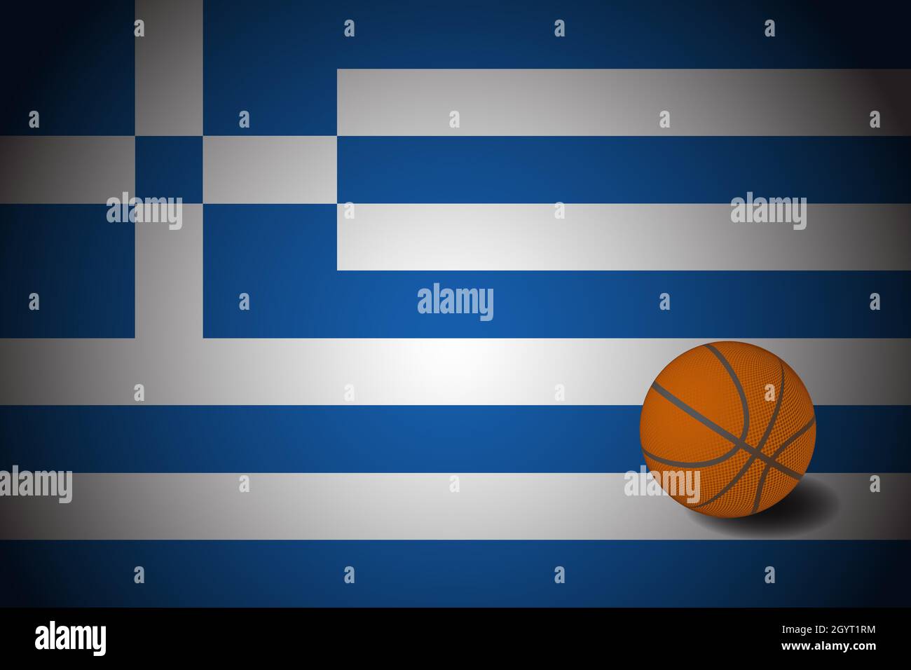 Greece flag with realistic basketball ball, vector Stock Vector Image ...