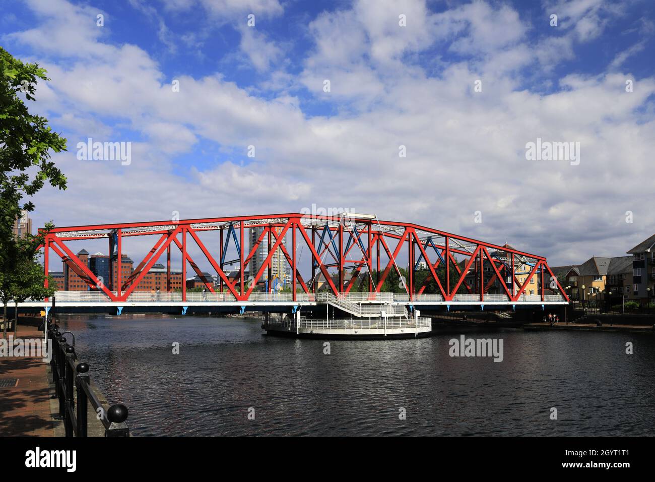 The Detroit Bridge in the Erie basin, Salford Quays, Manchester ...