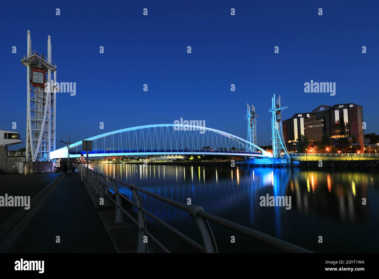 The Millennium Bridge, Media City, Salford Quays, Manchester ...