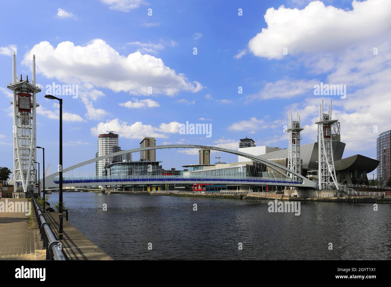 The Millennium Bridge, Media City, Salford Quays, Manchester ...