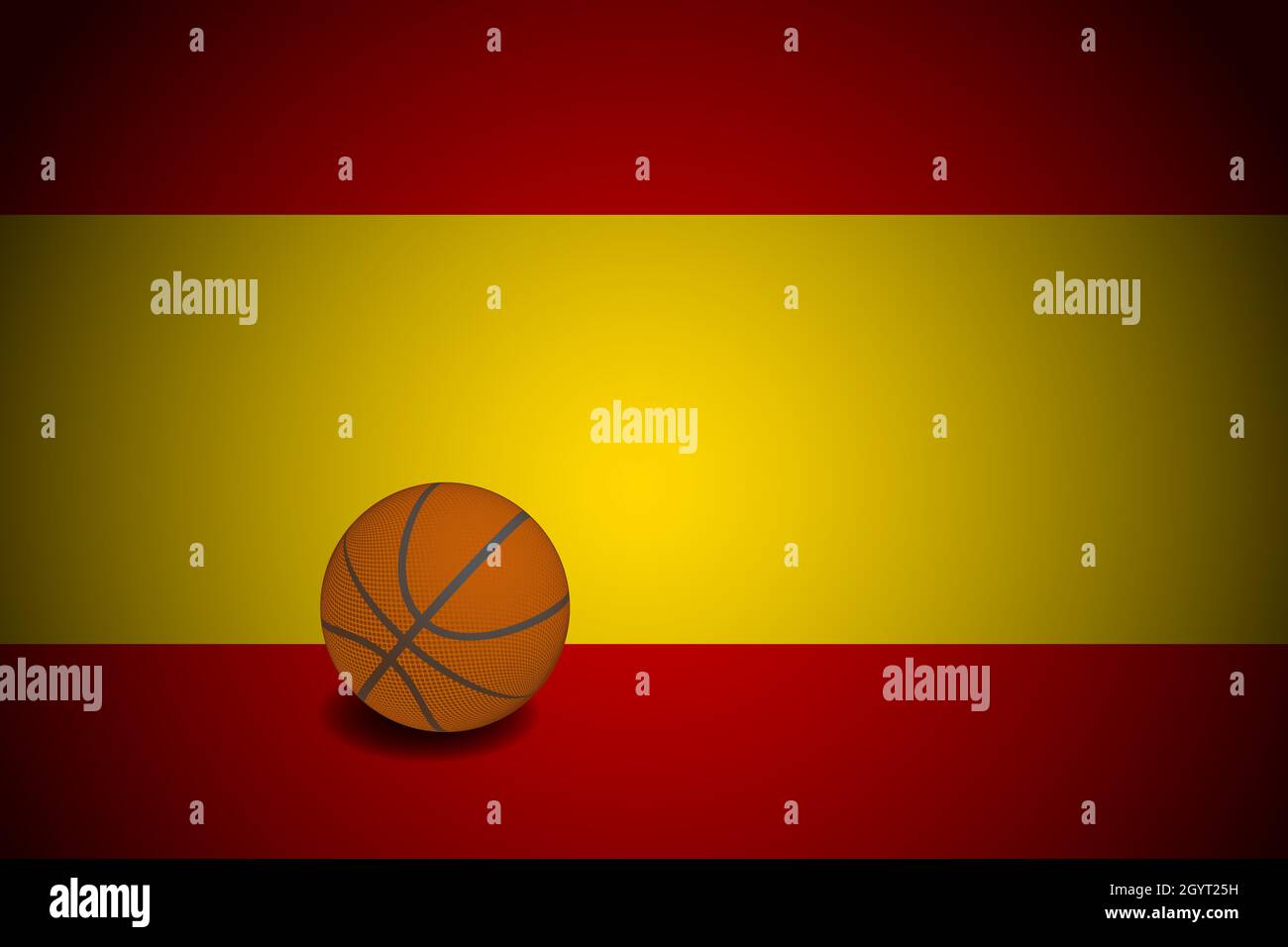 Spain flag with realistic basketball ball, vector Stock Vector Image ...