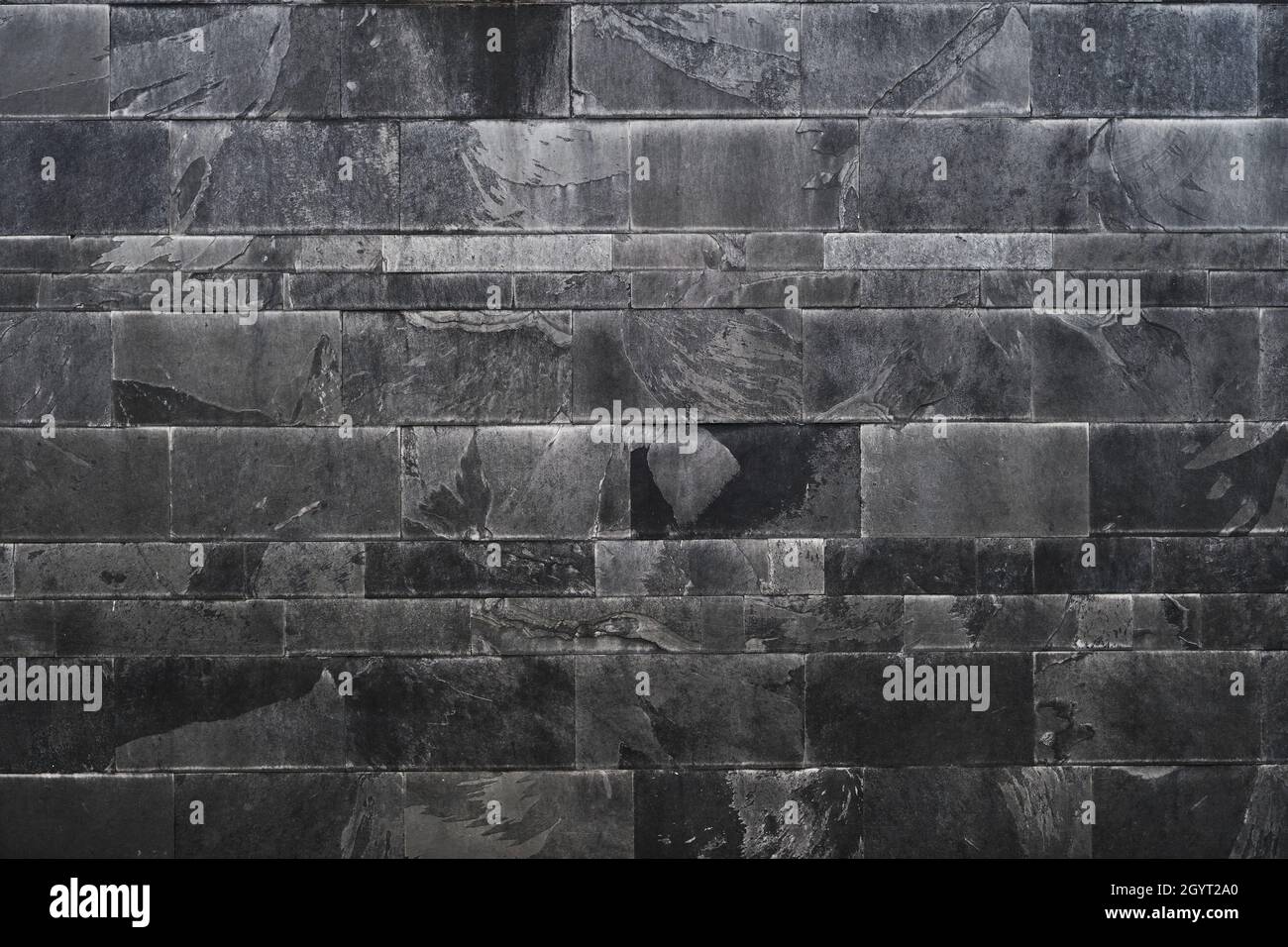Dark gray stone tiled wall facing, modern ceramic stoneware Stock Photo ...