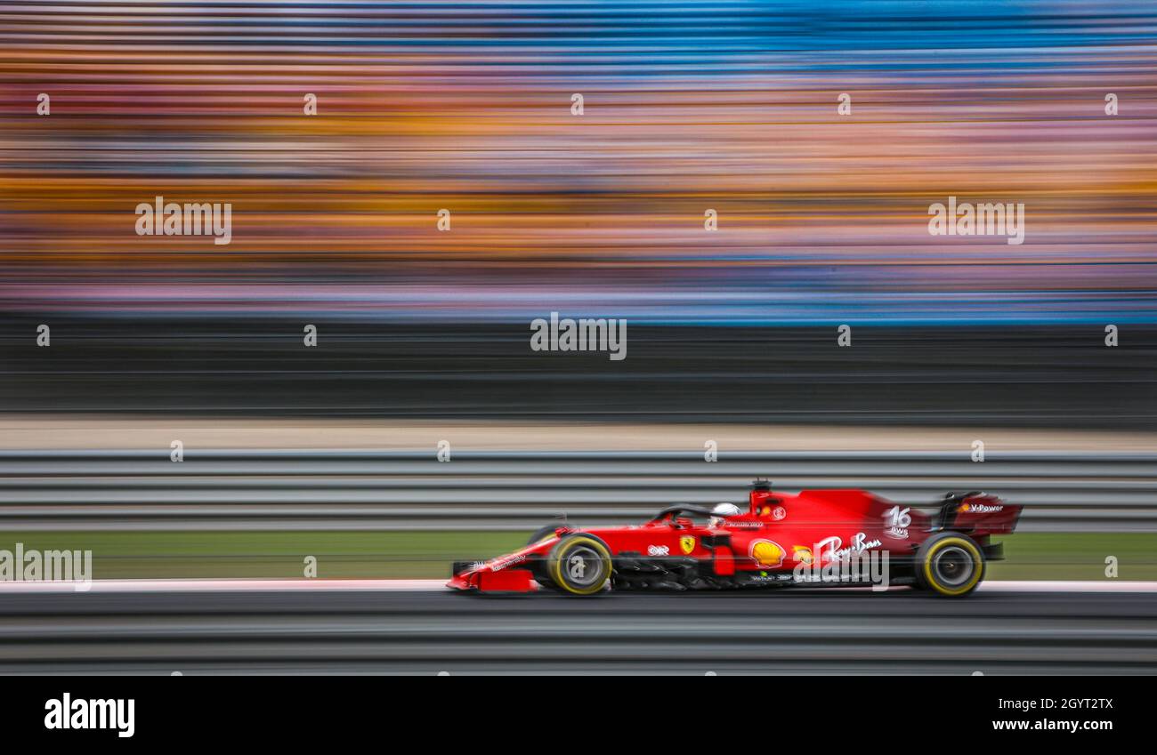 Istanbul, Turkey. 09th Oct, 2021. 16 LECLERC Charles (mco), Scuderia Ferrari SF21, action during ...