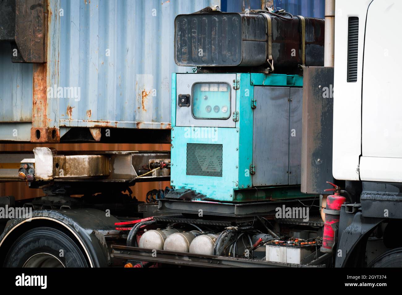 generator behind truck Logistics industry, import and export Stock ...