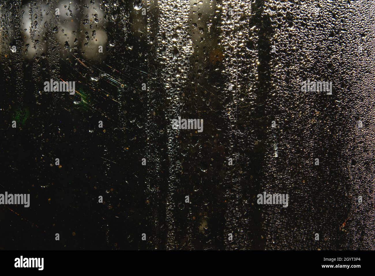 Condensation droplets on a glass window close up Stock Photo - Alamy