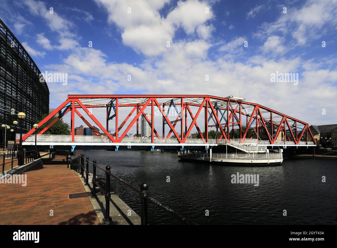 The Detroit Bridge in the Erie basin, Salford Quays, Manchester ...