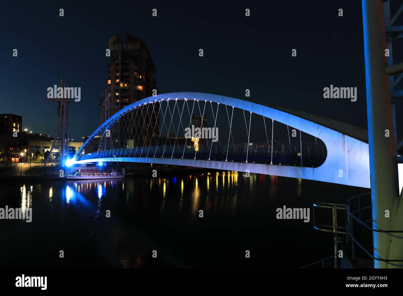 The Millennium Bridge, Media City, Salford Quays, Manchester ...
