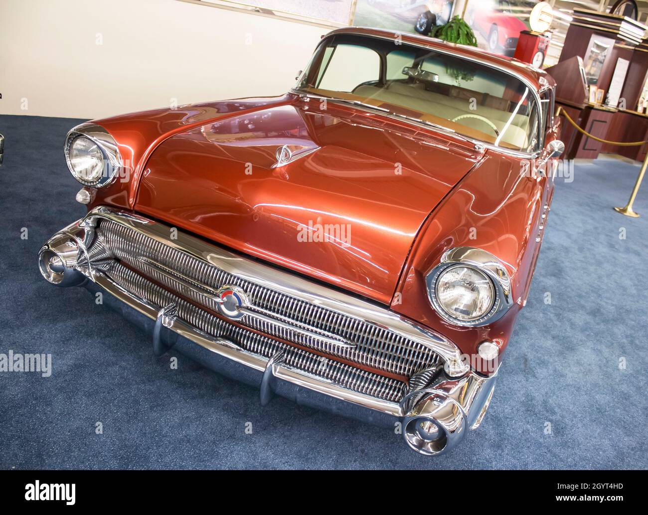 vintage bronze 1957 buick century in the Las Vegas car museum auto ...