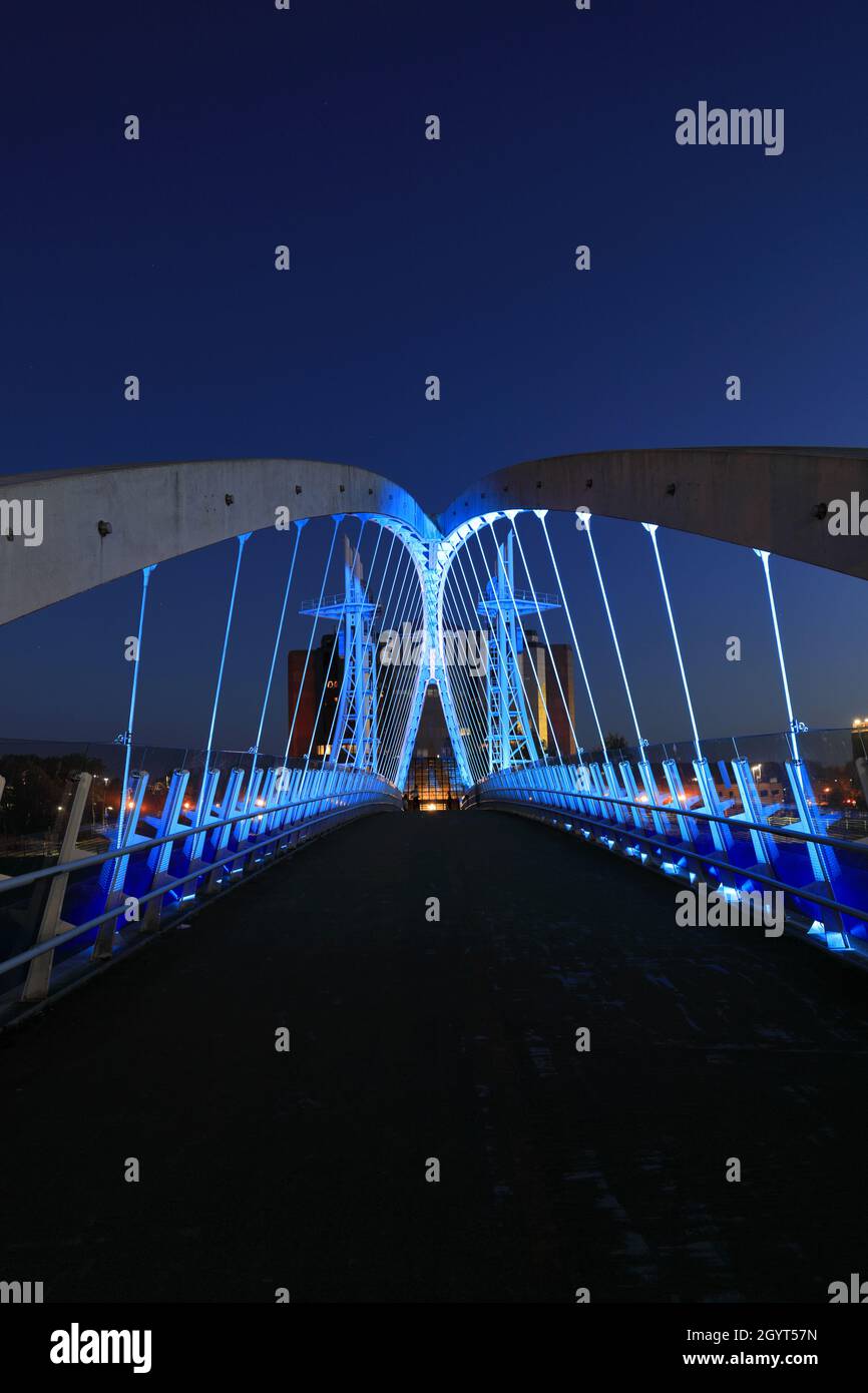The Millennium Bridge, Media City, Salford Quays, Manchester ...