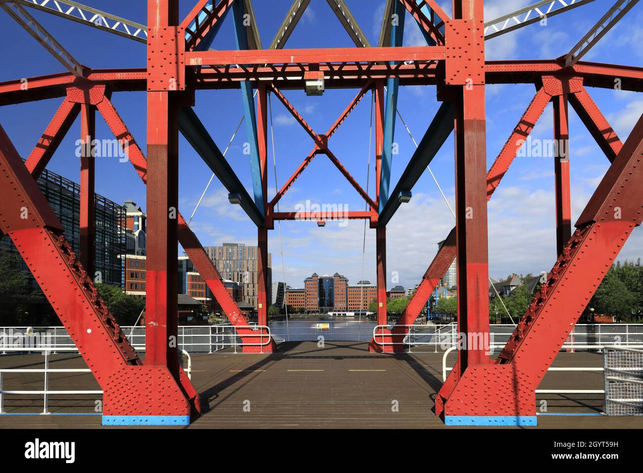 The Detroit Bridge in the Erie basin, Salford Quays, Manchester ...
