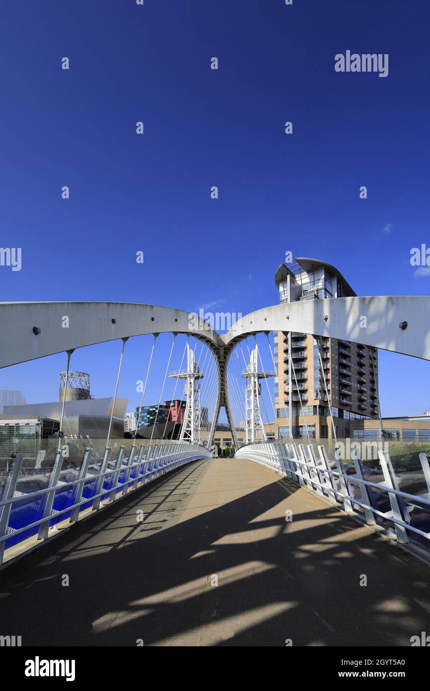 The Millennium Bridge, Media City, Salford Quays, Manchester ...